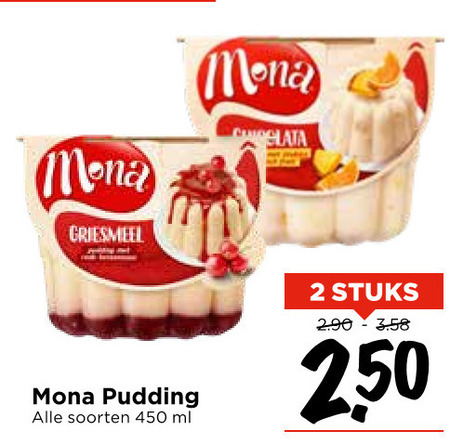 Mona pudding folder aanbieding bij Vomar - details