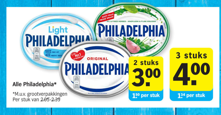 Philadelphia roomkaas folder aanbieding bij Albert Heijn - details