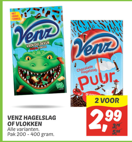 Venz hagelslag, boterhamvlokken folder aanbieding bij Dekamarkt - details