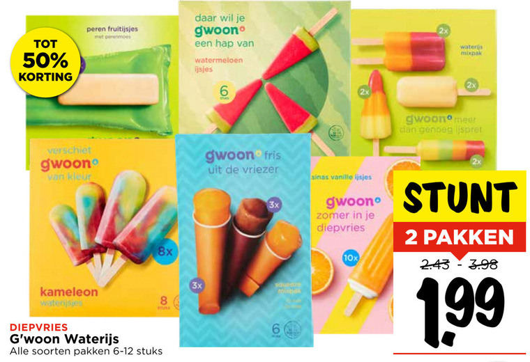 Gwoon waterijs folder aanbieding bij Vomar - details