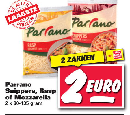 Parrano geraspte kaas folder aanbieding bij Nettorama - details