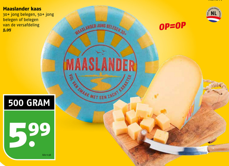 Maaslander kaas folder aanbieding bij Poiesz - details