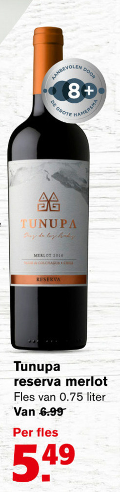 Tunupa rode wijn folder aanbieding bij Hoogvliet - details