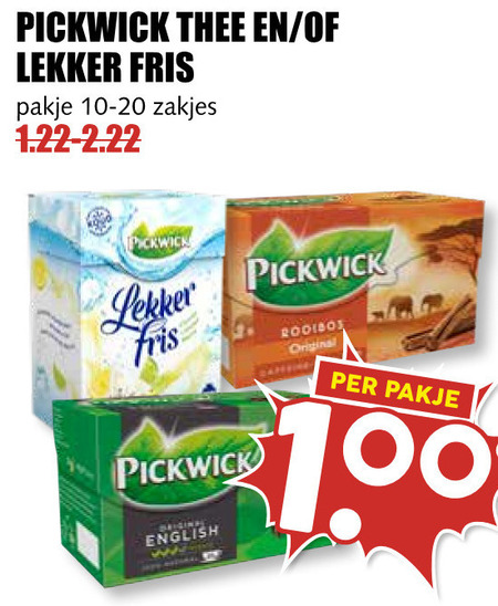 Pickwick thee folder aanbieding bij MCD Supermarkt Basis - details