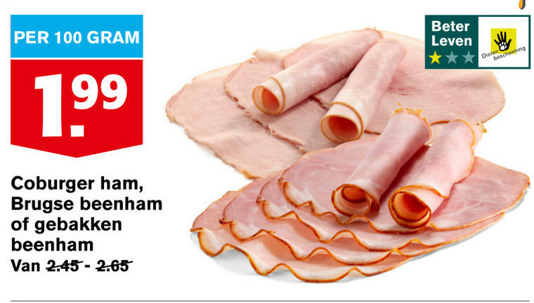 beenham, coburger ham folder aanbieding bij Hoogvliet - details