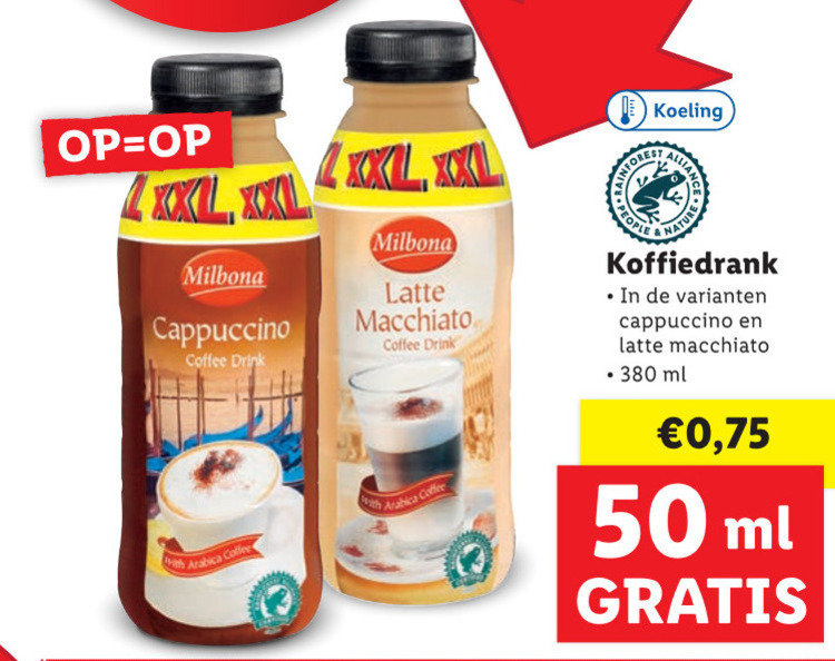 Milbona ijskoffie folder aanbieding bij Lidl - details