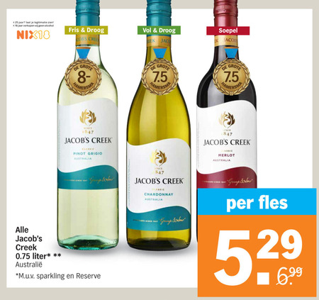 rode wijn, witte wijn folder aanbieding bij Albert Heijn - details