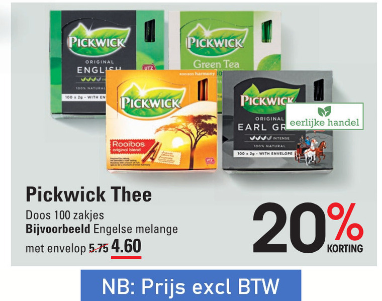 Pickwick thee folder aanbieding bij Sligro - details