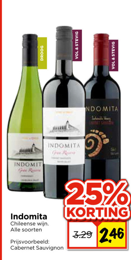 Indomita witte wijn, rode wijn folder aanbieding bij Vomar - details