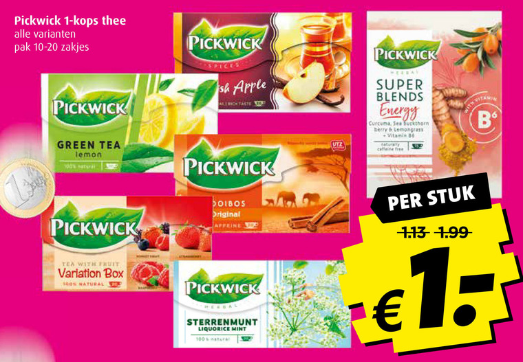 Pickwick thee folder aanbieding bij Boni - details