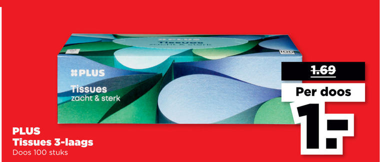 Plus Huismerk tissue folder aanbieding bij Plus - details