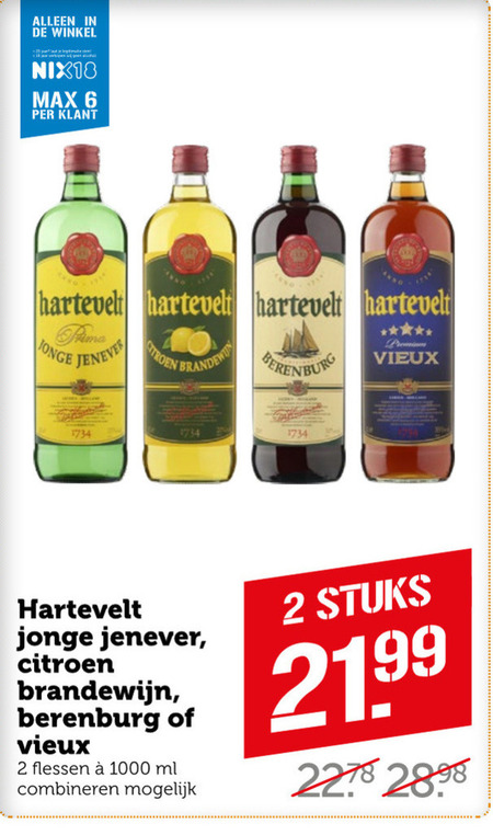Hartevelt jenever, vieux folder aanbieding bij Coop - details
