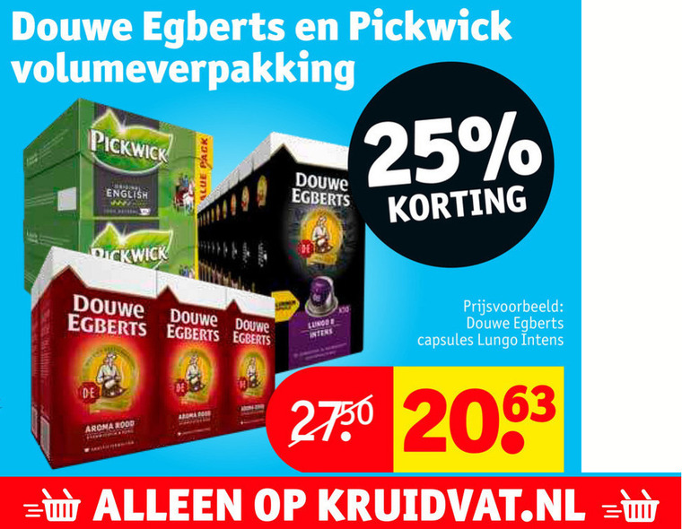 Pickwick thee, koffie folder aanbieding bij Kruidvat - details