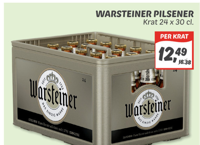 Warsteiner krat bier folder aanbieding bij Dekamarkt - details