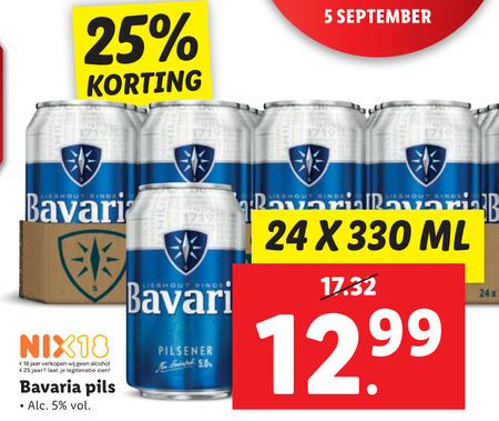 Bavaria blikje bier folder aanbieding bij Lidl - details