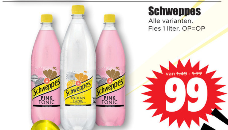 Schweppes frisdrank folder aanbieding bij Dirk - details