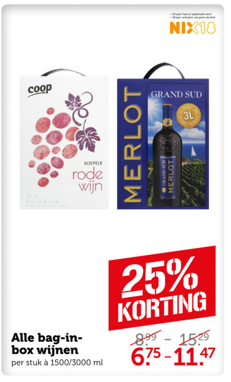 rode wijn, rose folder aanbieding bij Coop - details