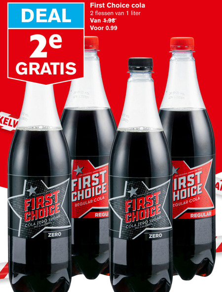 First Choice cola folder aanbieding bij Hoogvliet - details