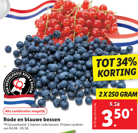 rode bessen, blauwe bessen folder aanbieding bij Lidl - details