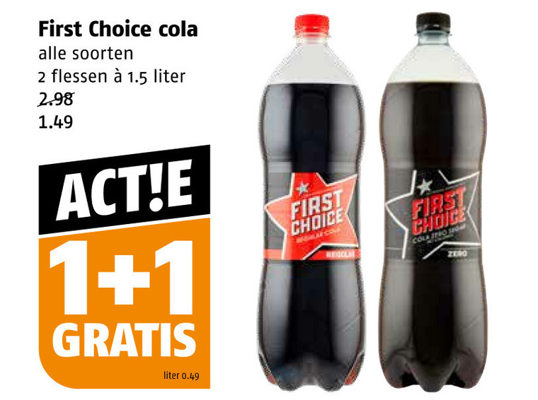 First Choice cola folder aanbieding bij Poiesz - details