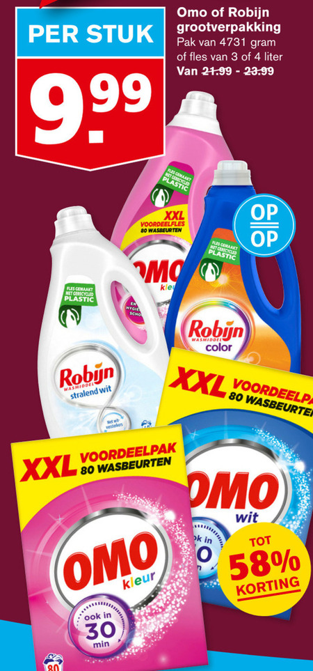 Robijn wasmiddel folder aanbieding bij Hoogvliet - details