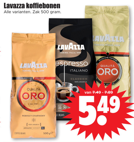 Lavazza koffiebonen folder aanbieding bij Dirk - details
