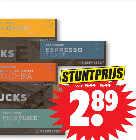 Starbucks koffiecups folder aanbieding bij Dirk - details