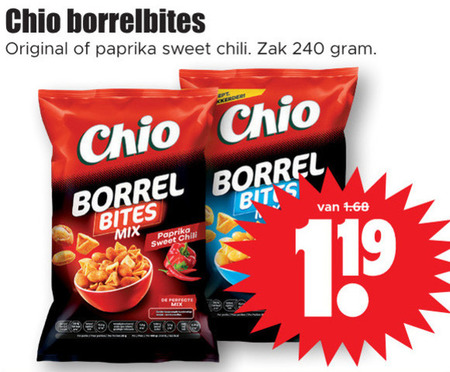 Chio borrelnootjes folder aanbieding bij Dirk - details