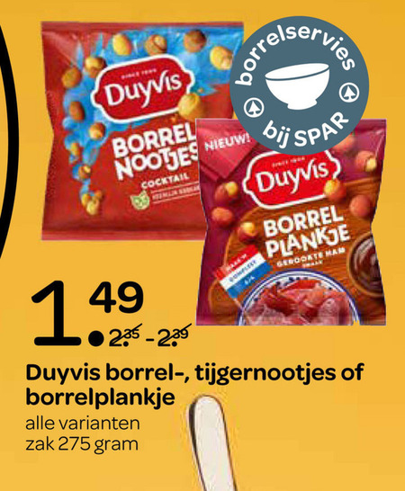 Duyvis borrelnootjes folder aanbieding bij Spar - details
