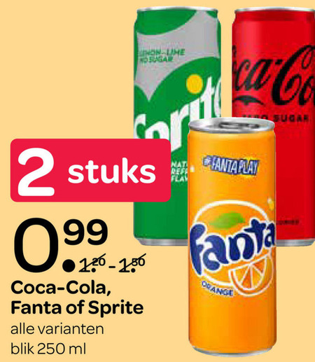 Fanta frisdrank, cola folder aanbieding bij Spar - details
