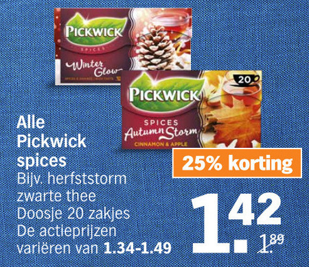 Pickwick thee folder aanbieding bij Albert Heijn - details