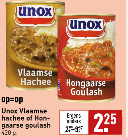 Unox goulashvlees, hacheevlees folder aanbieding bij Aldi - details