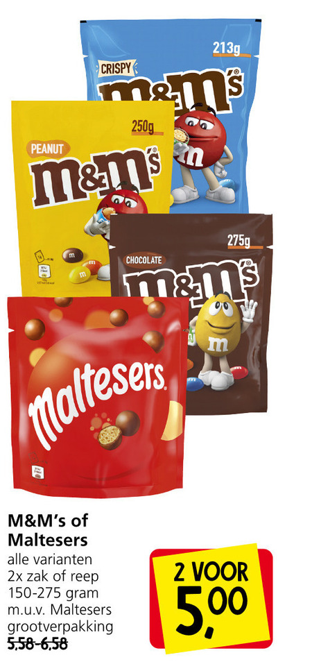 M en Ms chocolade, chocoladepindas folder aanbieding bij Jan Linders ...