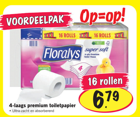 Floralys toiletpapier folder aanbieding bij Lidl - details