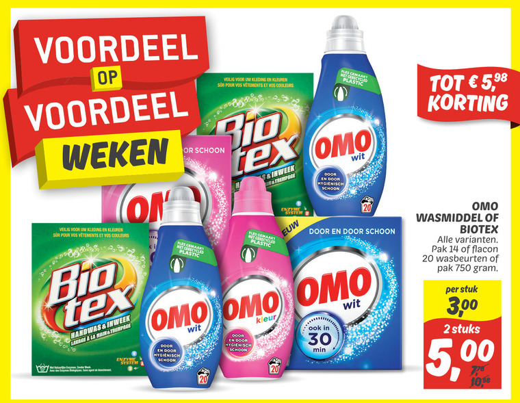 Biotex wasmiddel, handwasmiddel folder aanbieding bij Dekamarkt - details