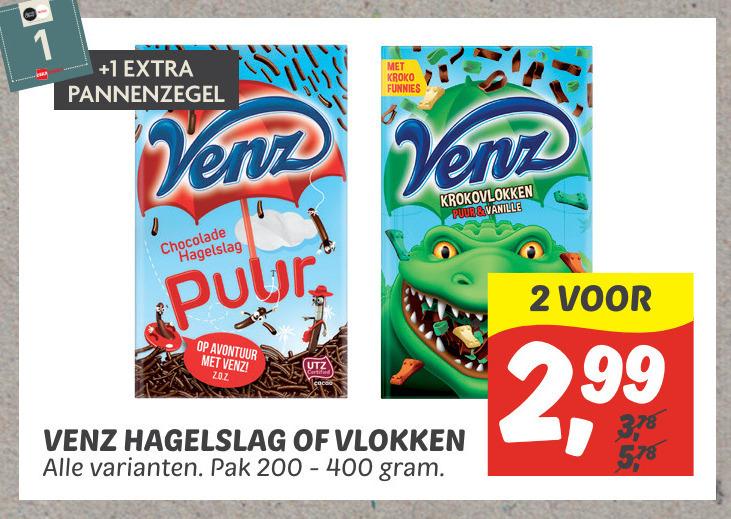 Venz hagelslag, boterhamvlokken folder aanbieding bij Dekamarkt - details
