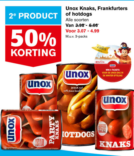 Unox knakworst folder aanbieding bij Hoogvliet - details