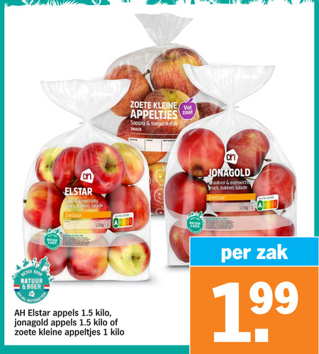 elstar appelen, jonagold appels folder aanbieding bij Albert Heijn ...