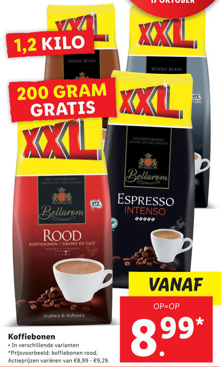 Bellarom koffiebonen folder aanbieding bij Lidl - details
