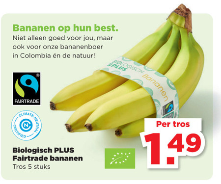 bananen folder aanbieding bij Plus - details