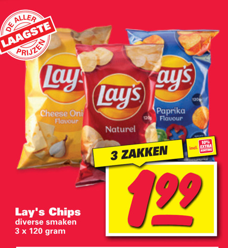 Lays chips folder aanbieding bij Nettorama - details