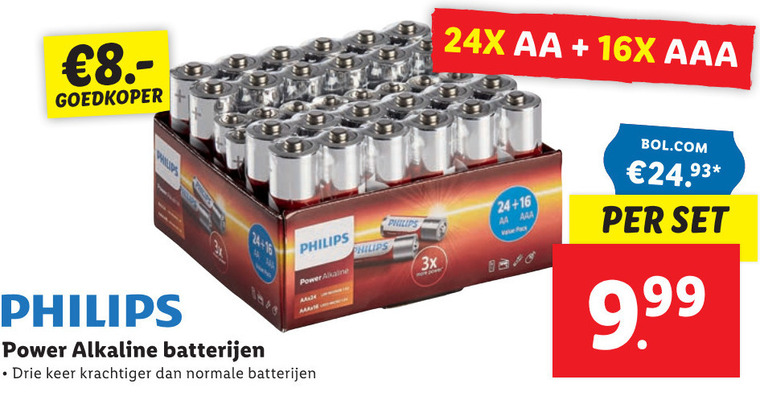 Philips batterij folder aanbieding bij Lidl - details