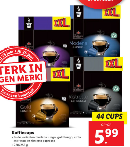 Bellarom koffiecups folder aanbieding bij Lidl - details