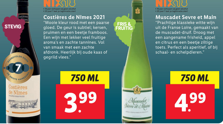 rode wijn, witte wijn folder aanbieding bij Lidl - details