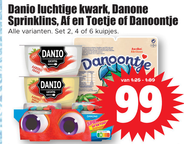 Danone Danio kwark folder aanbieding bij Dirk - details