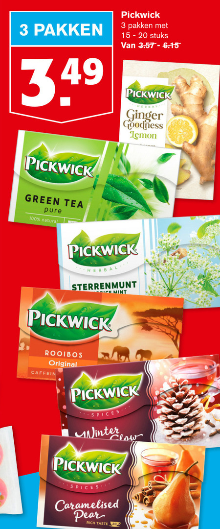 Pickwick thee folder aanbieding bij Hoogvliet - details