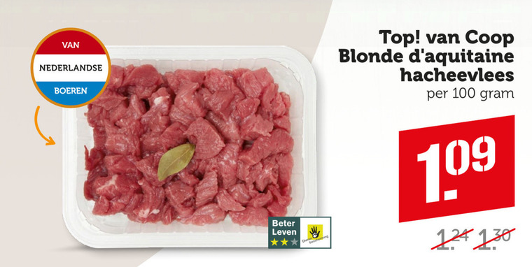 hacheevlees folder aanbieding bij Coop - details