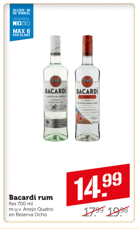 Bacardi rum folder aanbieding bij Coop - details