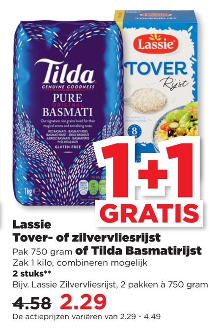 Tilda rijst folder aanbieding bij Plus - details