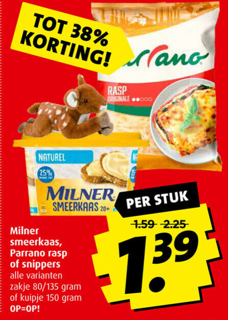 Parrano geraspte kaas, smeerkaas folder aanbieding bij Boni - details